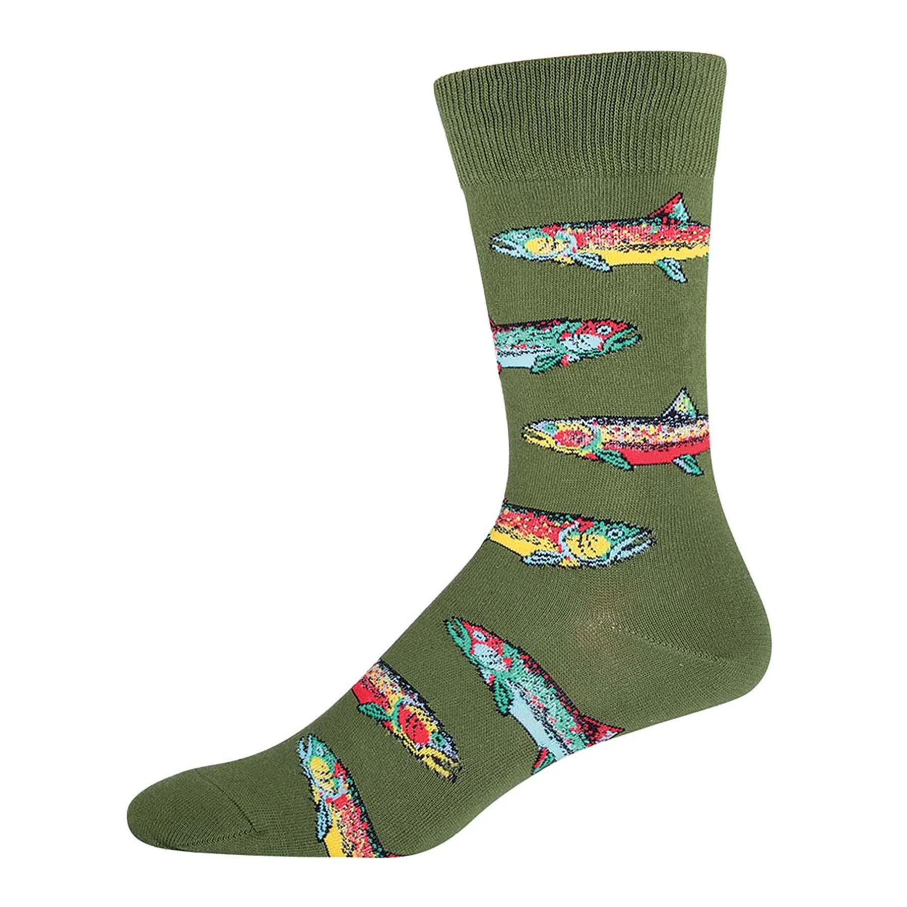 Socksmith 'Trout' Fish Design Socks Quality Cotton Mix Novelty Fisherm