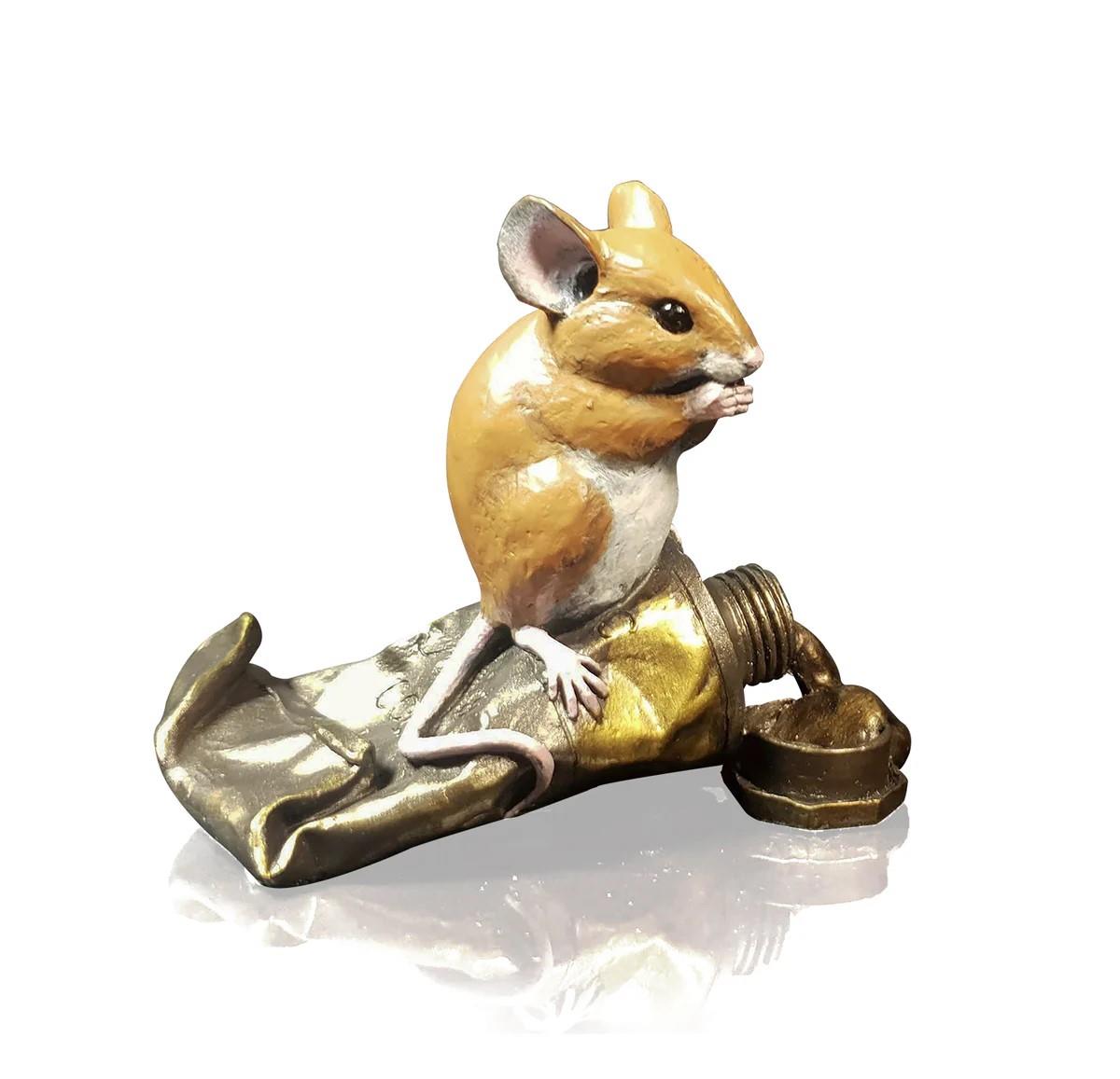 Richard Cooper Studio Bronze Mouse on Paint Tube by Michael Simpson
