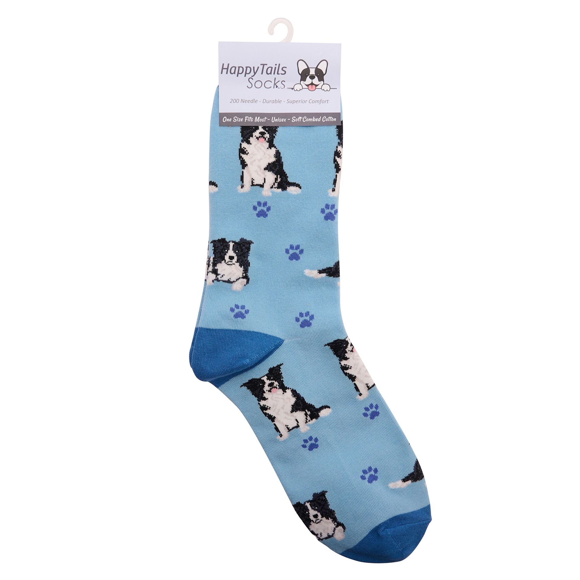 Ladies Border Collie Socks, lovely vibrant colours, soft combed cotton