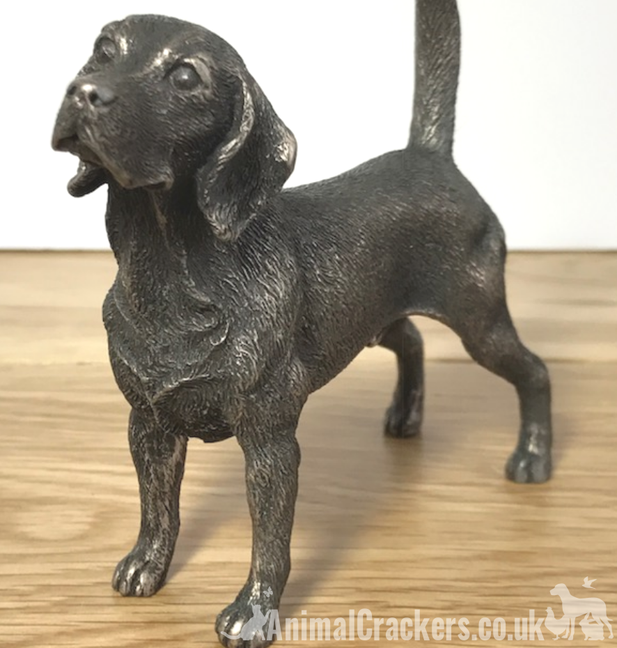 Cold Cast Bronze Beagle quality sculpture ornament figurine statue gif