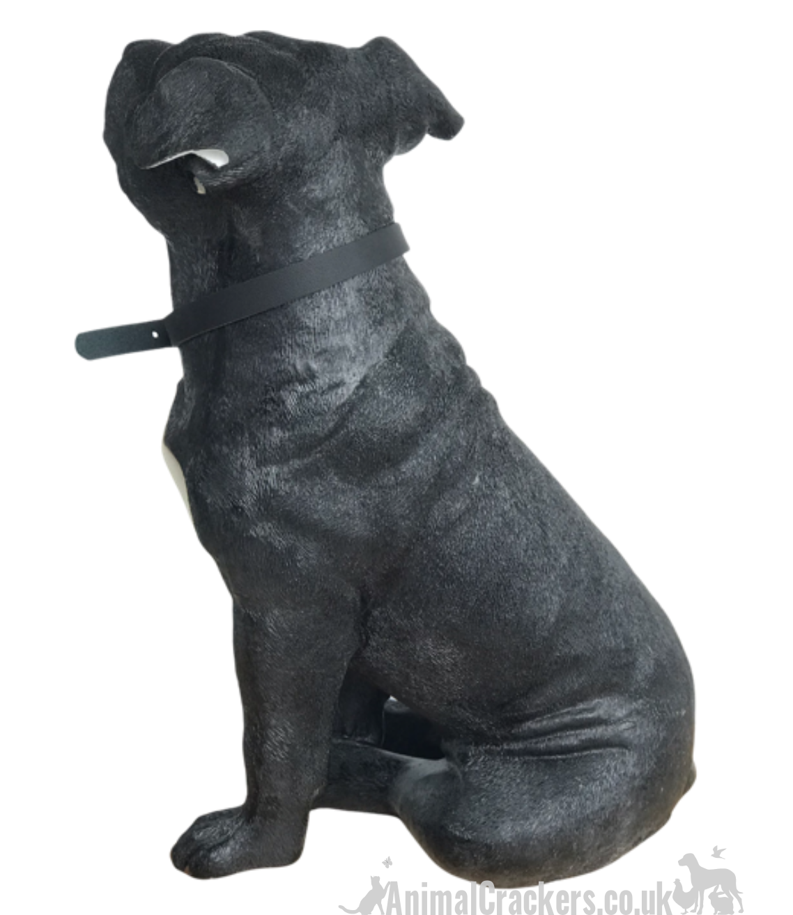 Extra large 26cm Black & White Staffy Staffordshire Bull Terrier ornam