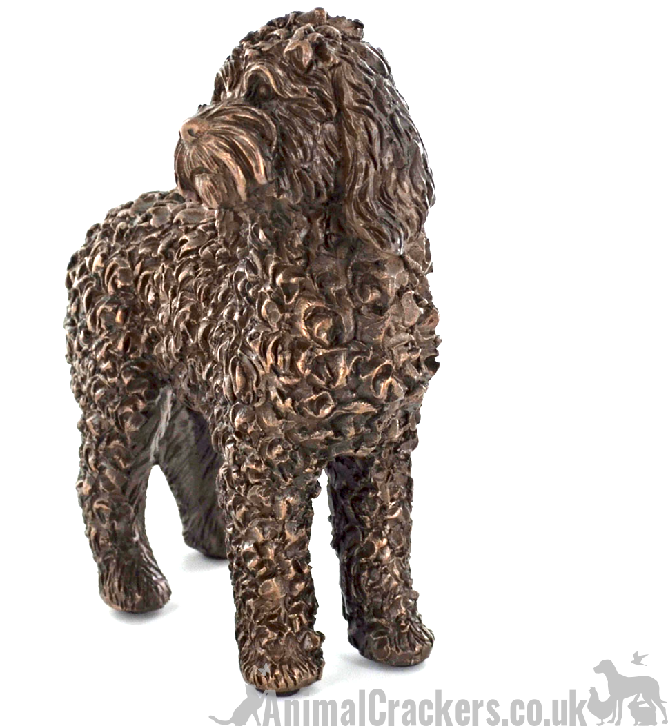 Cold Cast Bronze Labradoodle ornament figurine collectable Doodle Dog