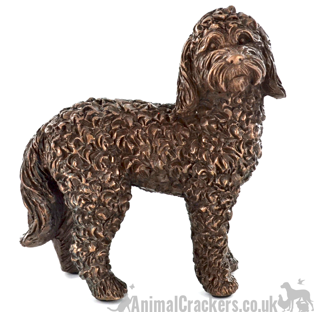 Cold Cast Bronze Labradoodle ornament figurine collectable Doodle Dog